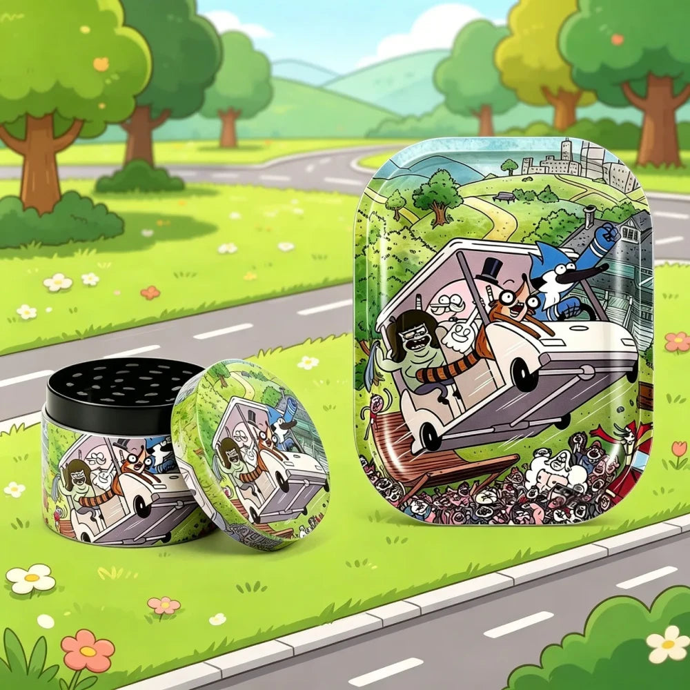 The Regular Show, Metal Rolling Tray and Grinder – Aci6rip Herbal ...